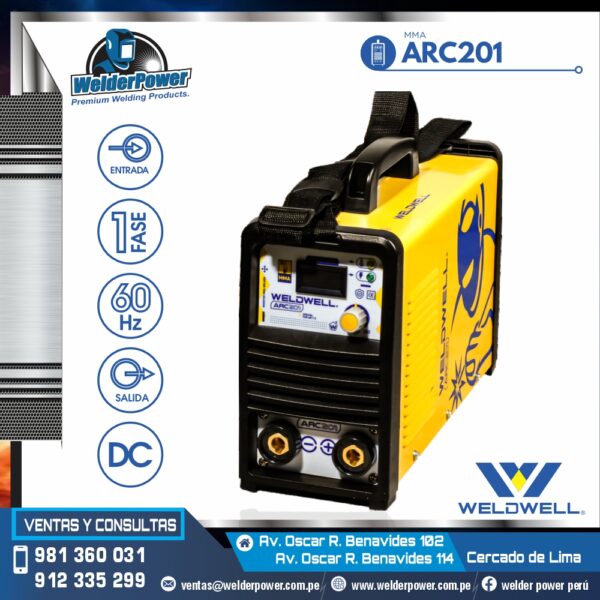 MAQUINA DE SOLDAR ARC 201 - WELDWELL® - WELDER POWER - Premium welding ...