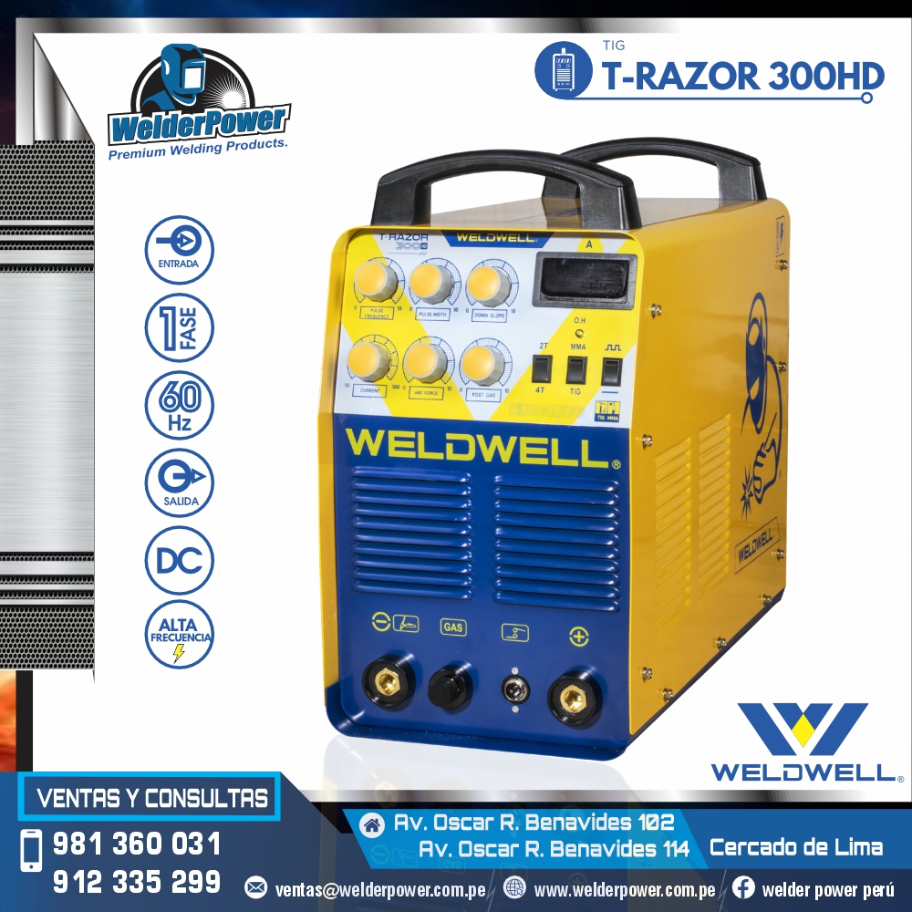 MAQUINA DE SOLDAR TIG 300 - WELDWELL® - WELDER POWER - Premium welding ...